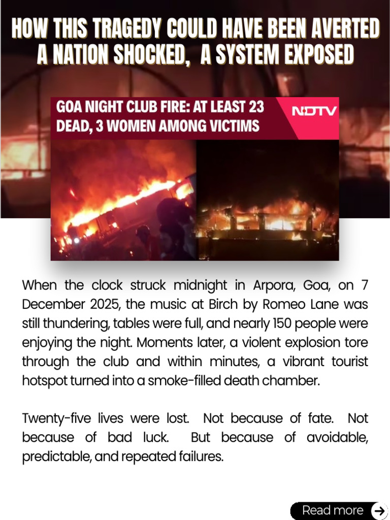 Goa - How This Tragedy Could Have Been Averted A Nation Shocked | PDF ...