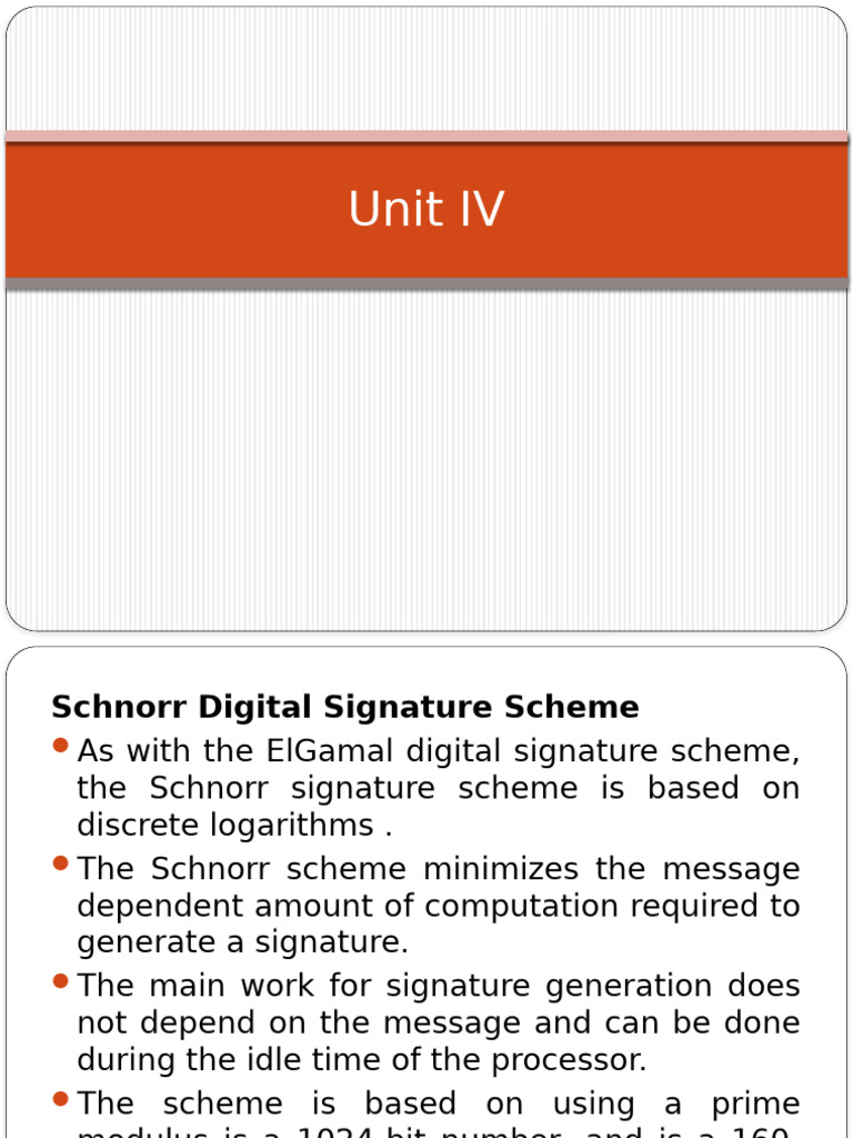 Overview of Schnorr Signature Scheme | PDF
