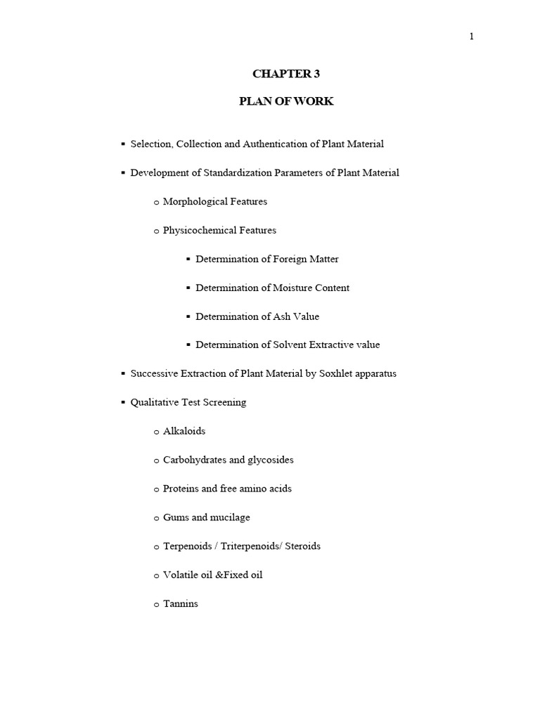 Plan of Work | PDF