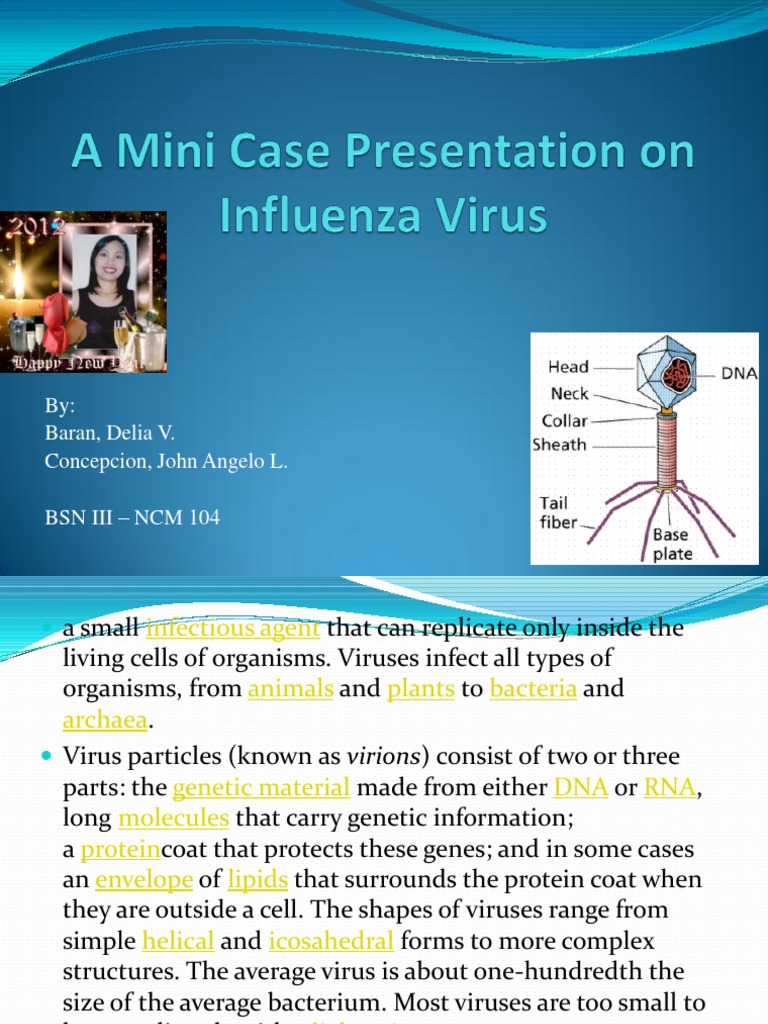 A Mini Case Presentation On Influenza Virus | PDF | Pneumonia | Virus