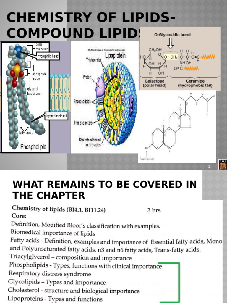 Chemistry of Lipids: Compound Lipids Overview | PDF | Lipid | Lipoprotein