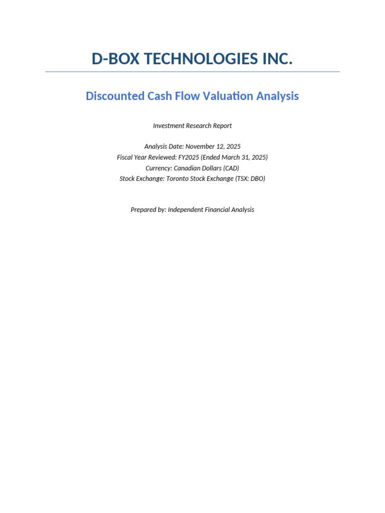 DBOX_DCF_Analysis_Report (1) | PDF | Discounted Cash Flow | Valuation ...