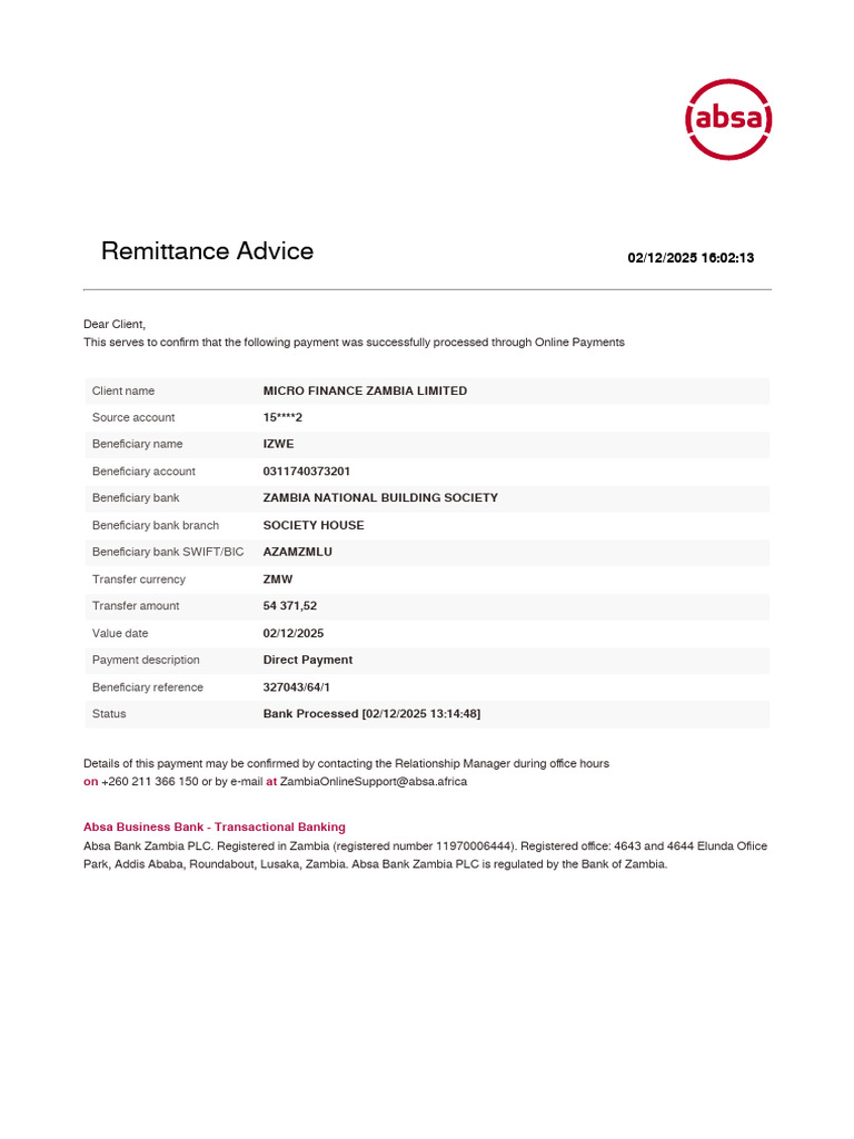 Remittance Advice: On at | PDF