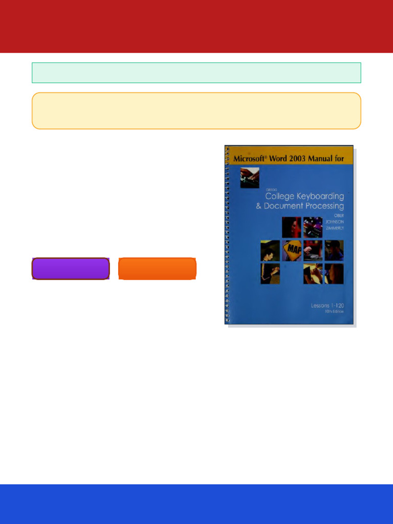 Gregg College Keyboarding Document Processing Word 2003 Manual 10th ...