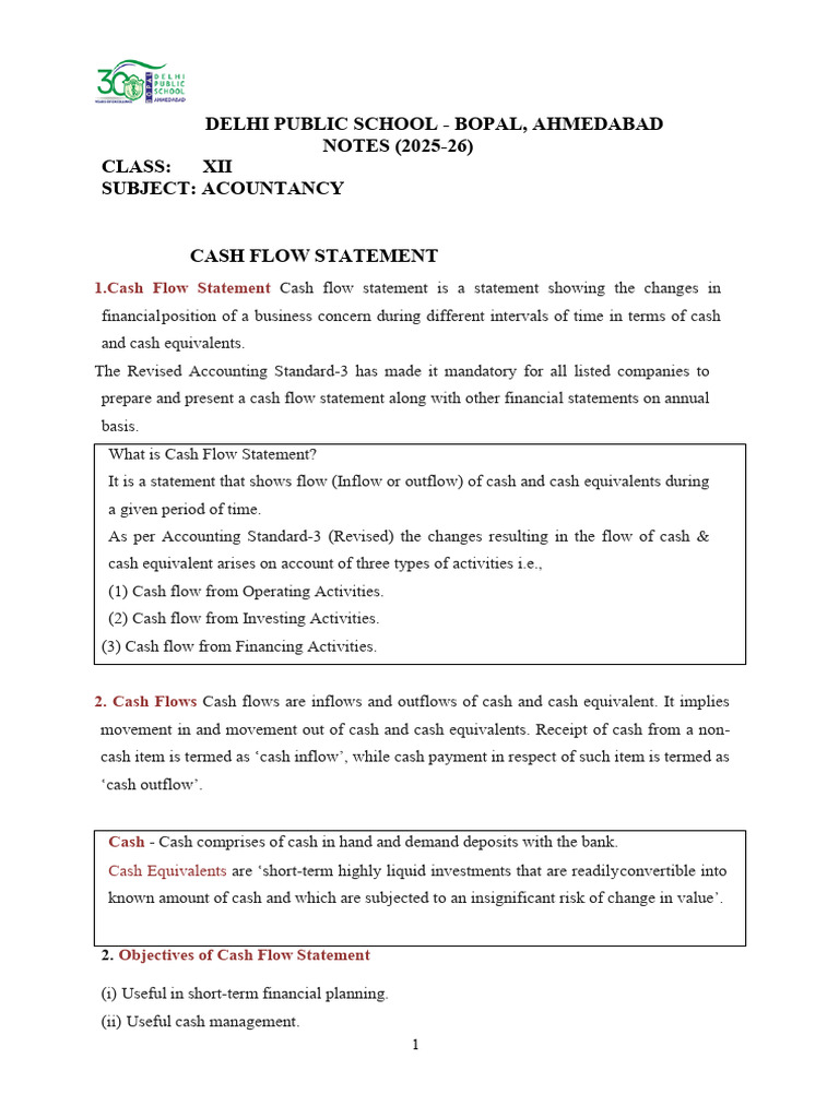 12 Acc Cash Flow Statement Notes | PDF | Cash Flow Statement | Cash