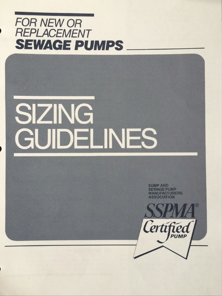 Sewage Pump Sizing Guidelines | PDF