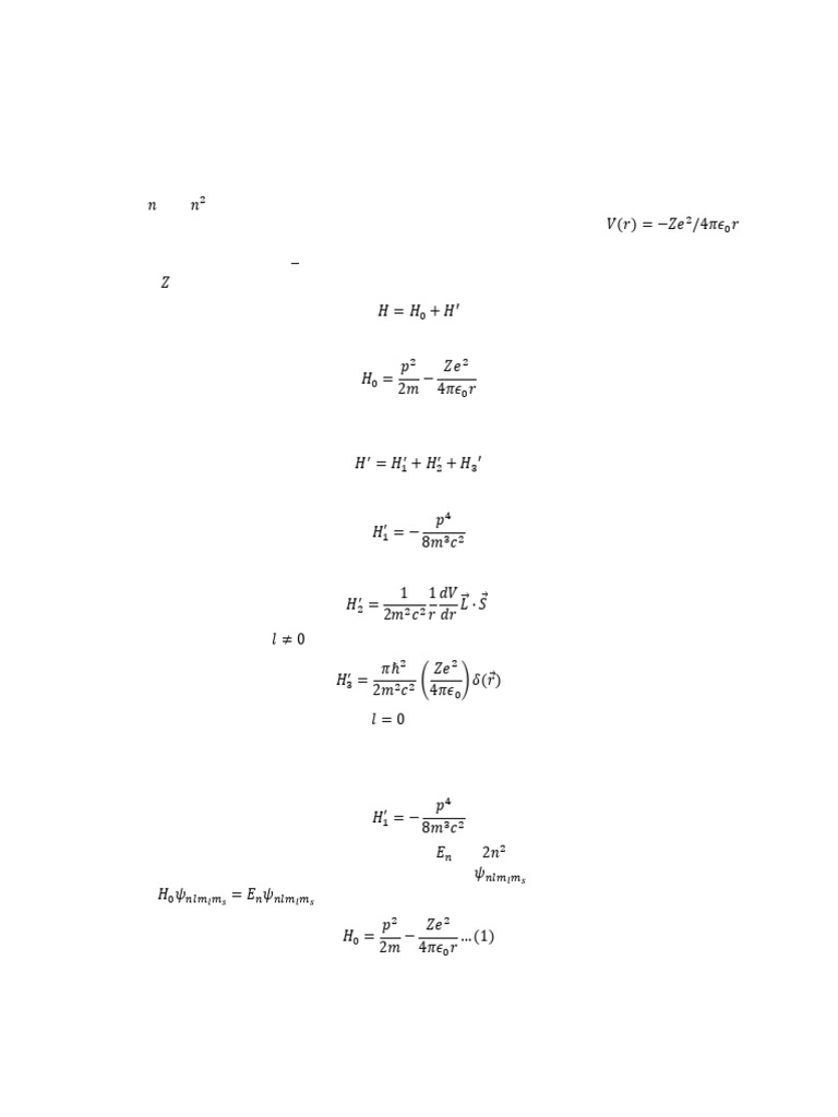 Fine Structure of Hydrogen Spectra | PDF | Mathematical Physics ...