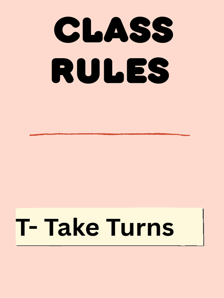 Pink and Cream Illustration Classroom Rules Poster | PDF