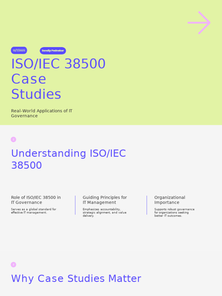 ISO IEC 38500 Case Studies Real World Applications | PDF | Governance ...
