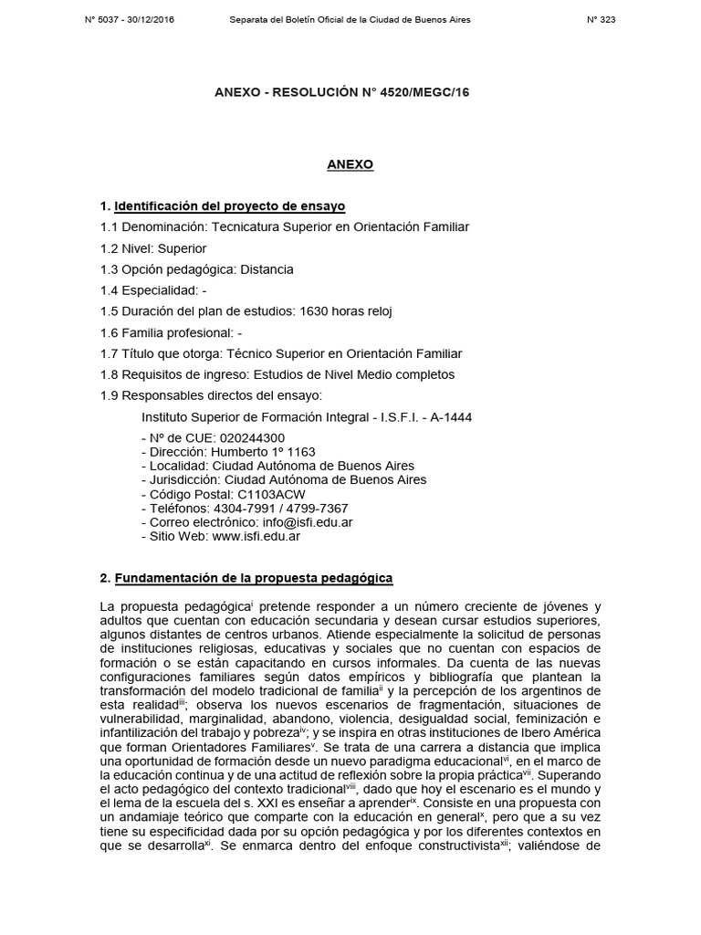 Tec. Orientacion Familiar | PDF | Plan de estudios | Aprendizaje