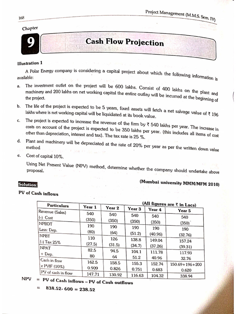 Cash Flow Projection | PDF
