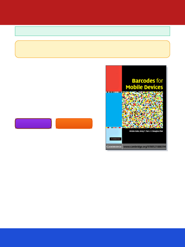Barcodes For Mobile Devices 1st Edition Hiroko Kato Ebook Clean Rebuild ...