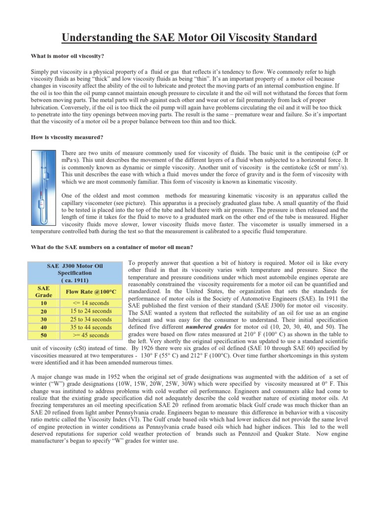 SAE Grades-Oil Viscosity | PDF | Home & Garden | Technology & Engineering