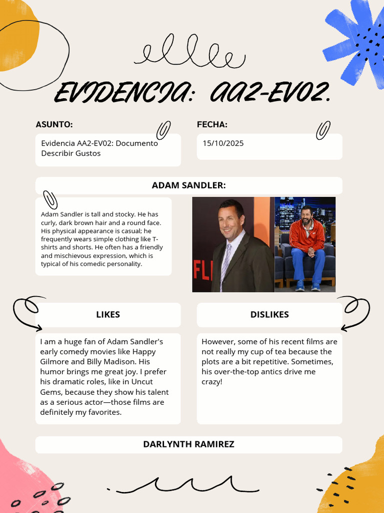 Documento Describir Gustos. AA2-EV02. | PDF