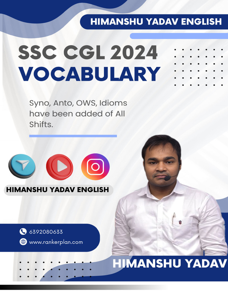 SSC CGL 2024 - Vocabulary - Printable | PDF | Embedded Linux ...