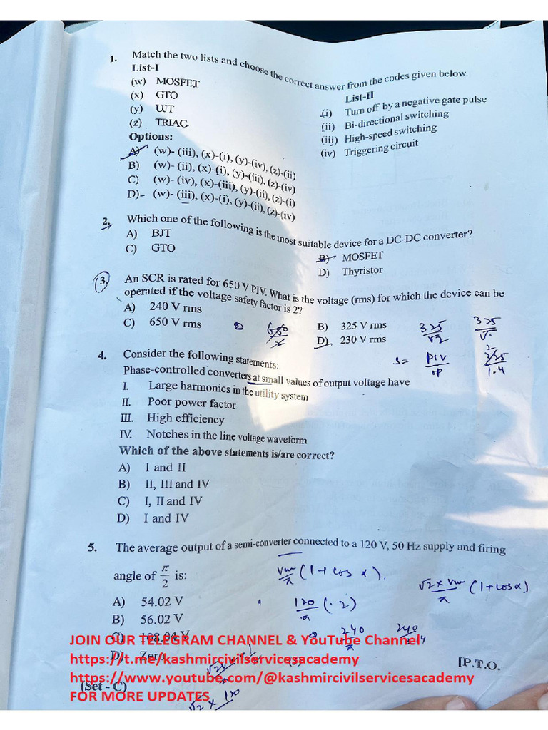 JKSSB JE Electrical Question Paper 25 October 2025 by Kashmir Civil | PDF