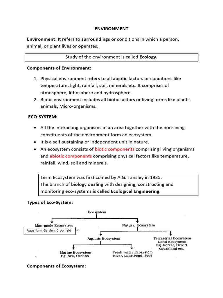 Environment Environment: Surroundings: Biotic Components Abiotic ...