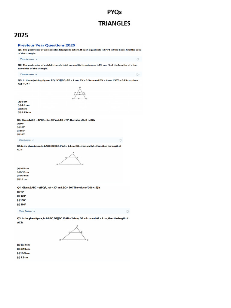 Triangles Que (2019-2025) | PDF