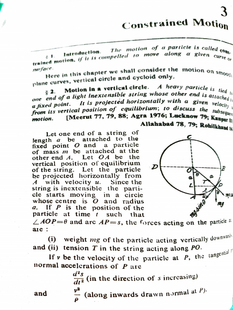 3. Constrained Motion | PDF