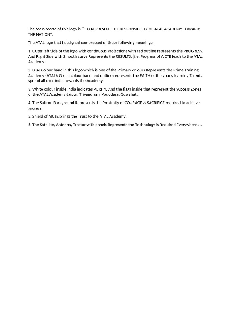 Atal Logo Explanation | PDF