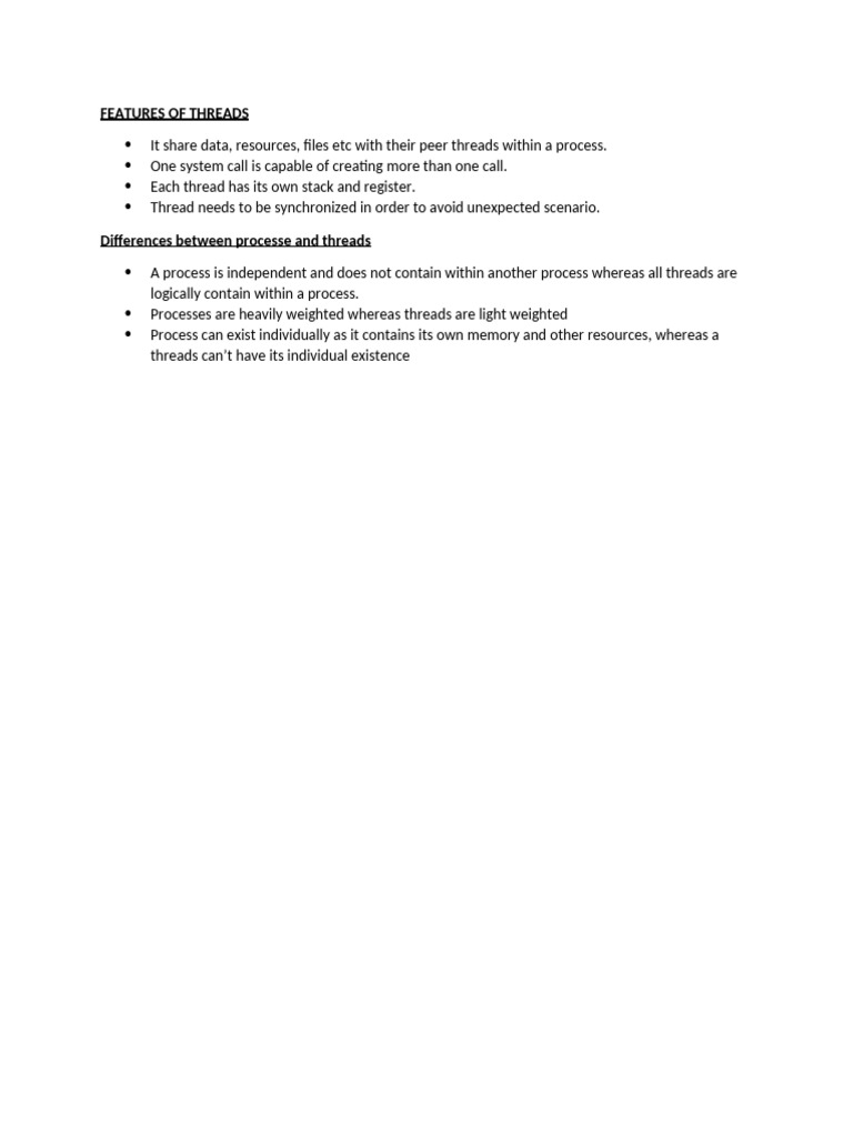 Key Features of Threads Explained | PDF