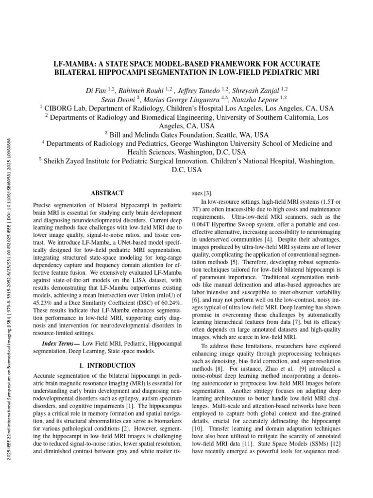 LF-MAMBA A State Space Model-Based Framework For Accurate Bilateral ...