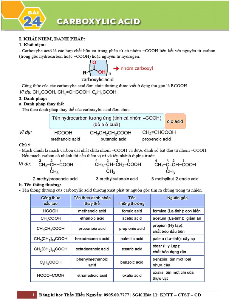 Lesson 2 Carboxylic Acid Đề | PDF