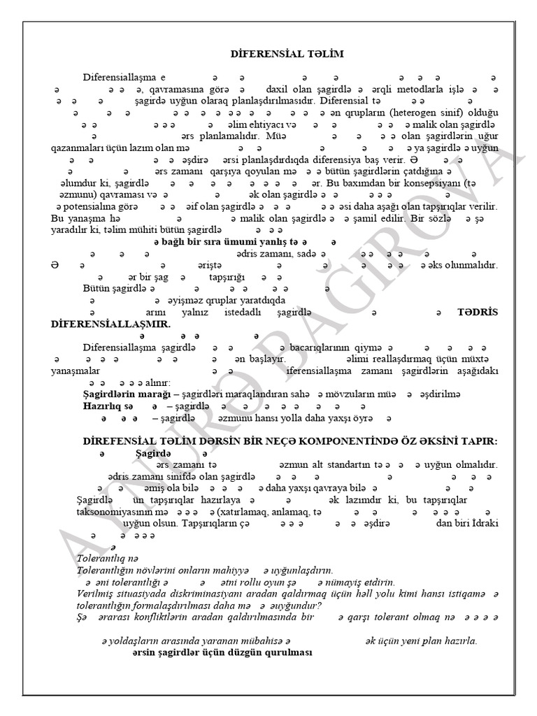 Diferensial Təlim | PDF