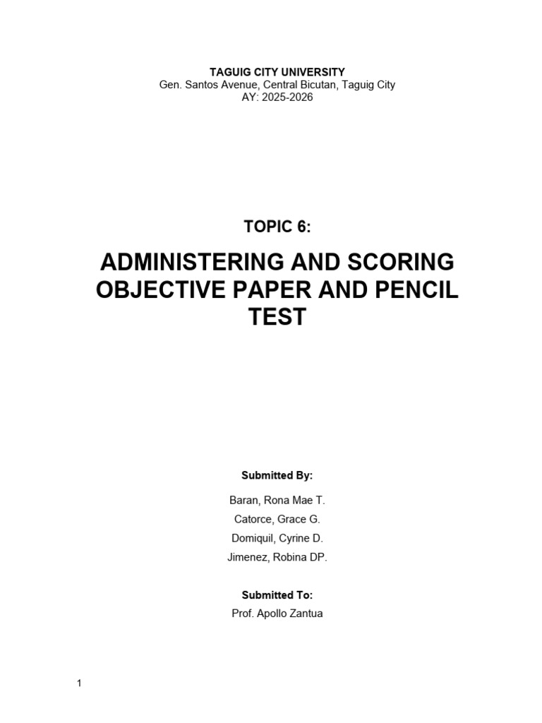 Administering Objective Tests Effectively | PDF | Multiple Choice ...