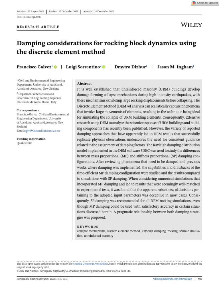 Damping in Rocking Block Dynamics | PDF | Damping | Oscillation