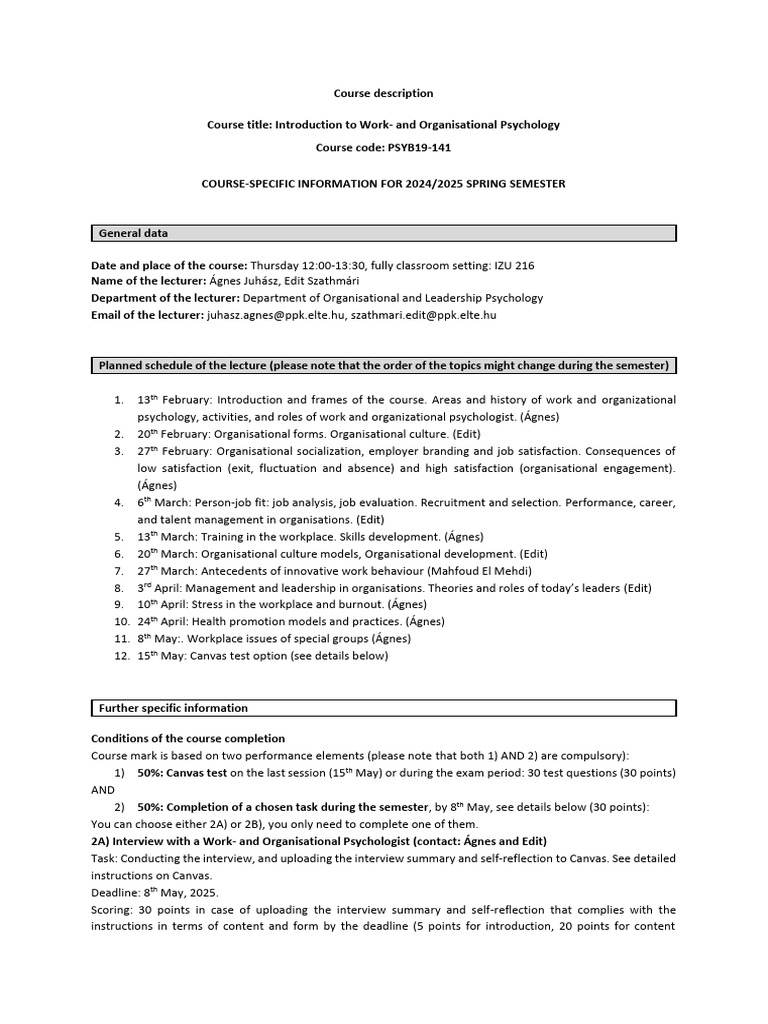 Intro to Work and Organisational Psychology | PDF | Industrial And ...