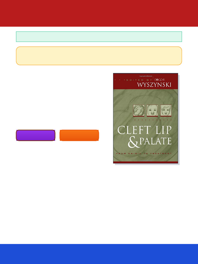 Cleft Lip and Palate From Origin To Treatment 1st Edition Wyszynski ...