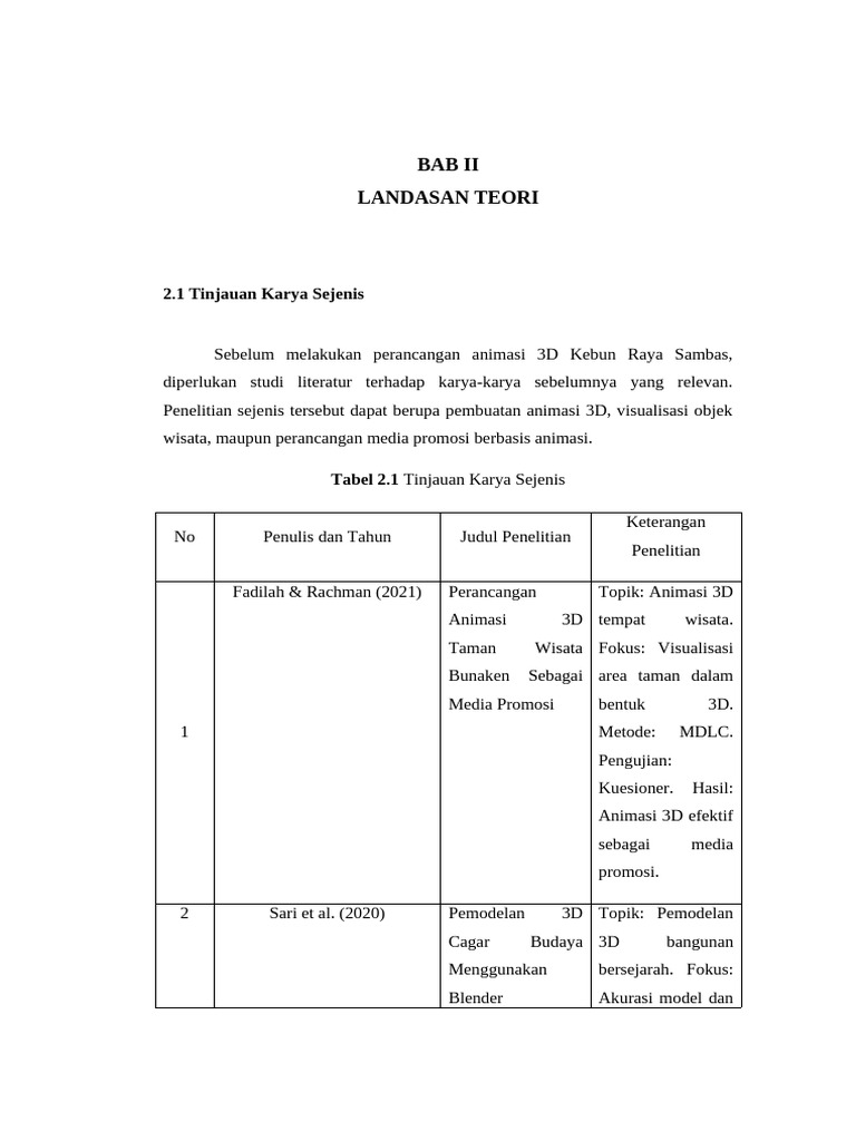 BAB II Proposal Animasi 3D Kebun Raya Sambas | PDF