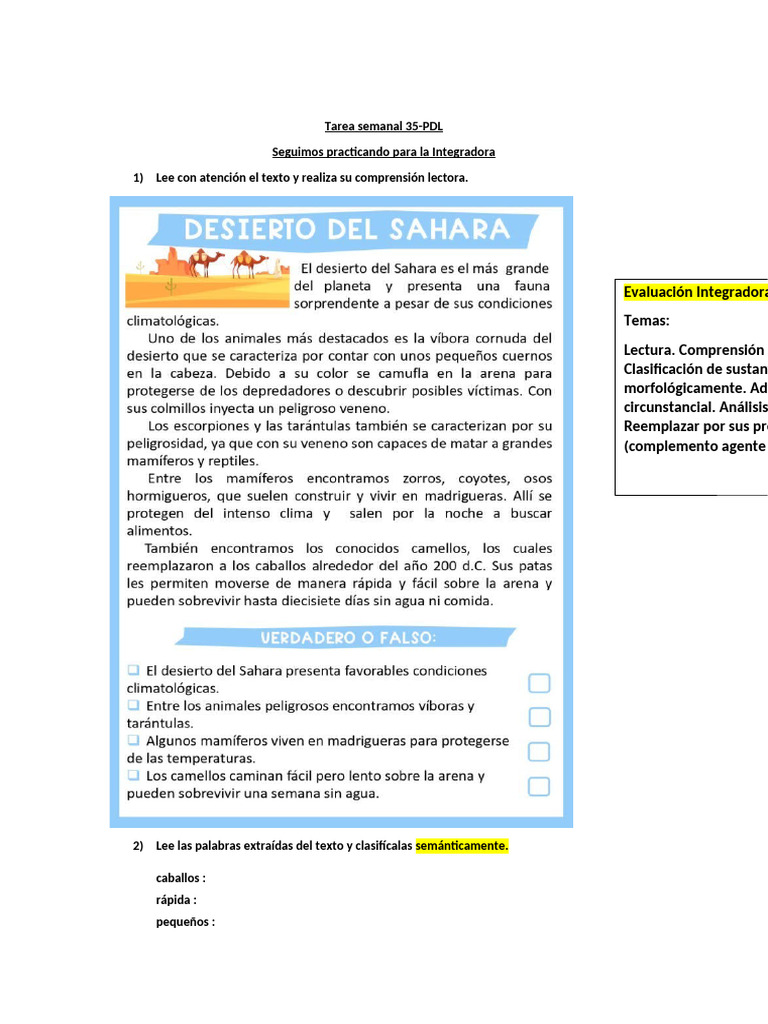 Tarea Semanal 35 | PDF