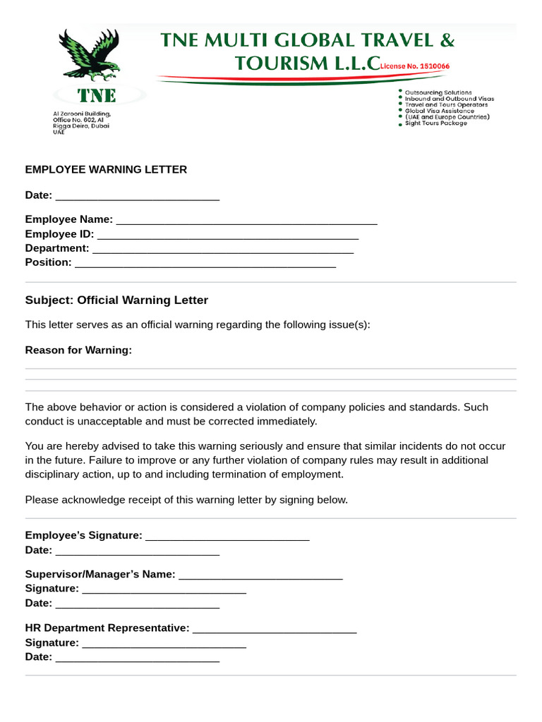 Employee Warning Letter | PDF