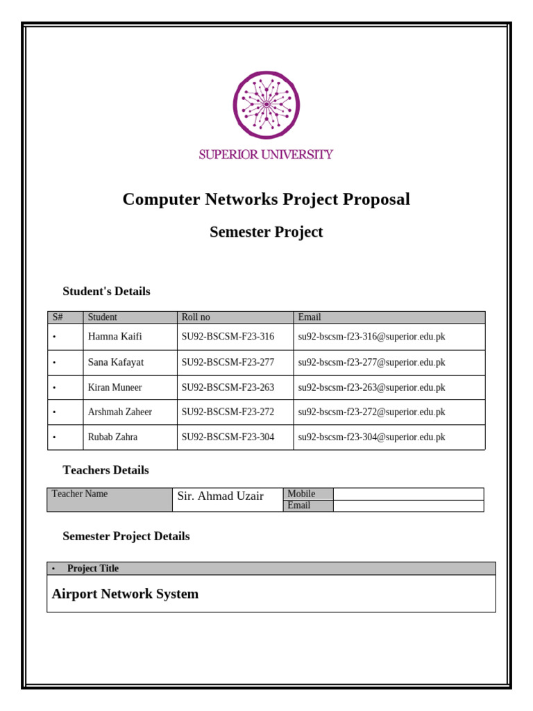 Computer Networks Project Proposal | PDF | Computer Network | Wi Fi