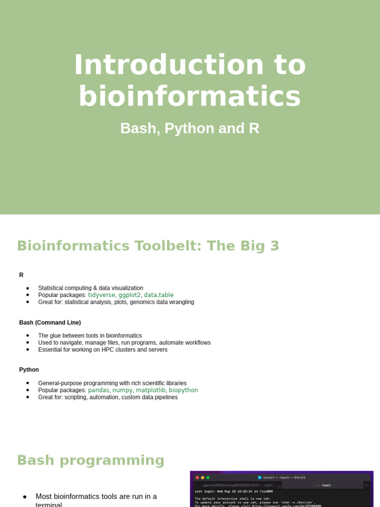 Introduction to Bioinformatics | PDF | Bioinformatics | Data