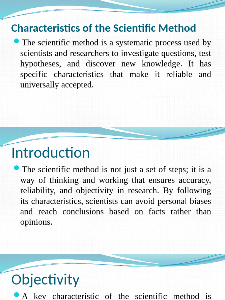Characteristics of Scientific Method | PDF | Scientific Method ...