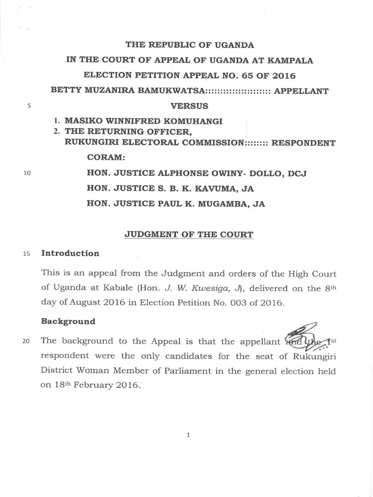 Betty Muzanira Bamukwatsa v Masiko and Another | PDF