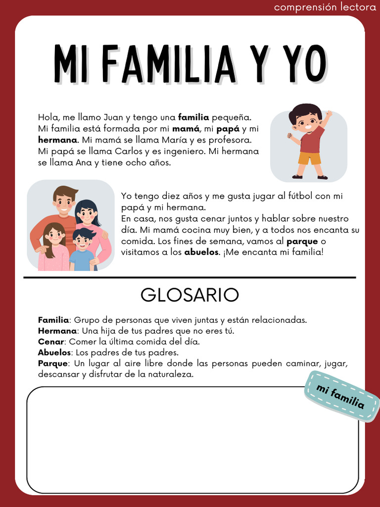 Mi-Familia-Y-Yo Worksheet | PDF