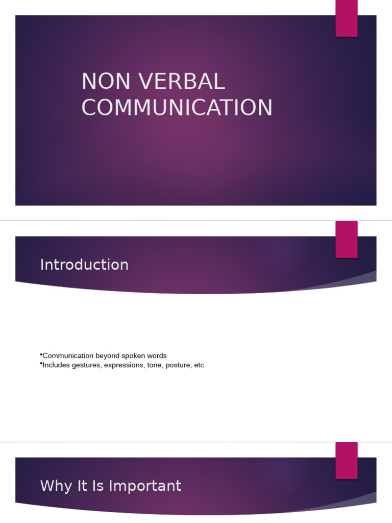Non Verbal Communication | PDF