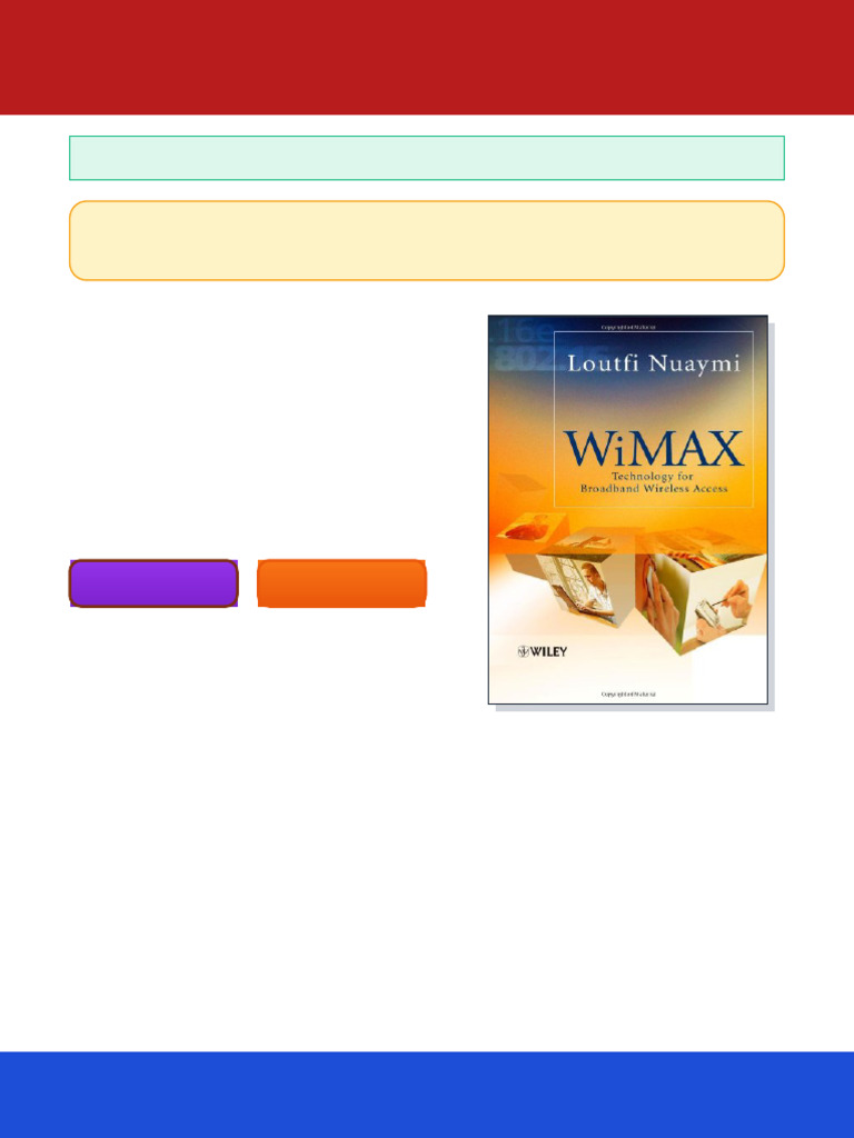 WiMAX Technology for Broadband Wireless Access 1st Edition Professor Loutfi Nuaymi ebook chapter ...