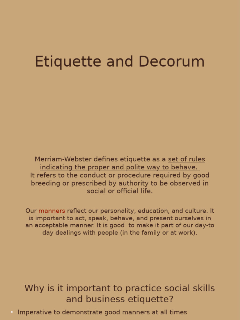 Essential Business Etiquette Guide | PDF | Etiquette | Tableware