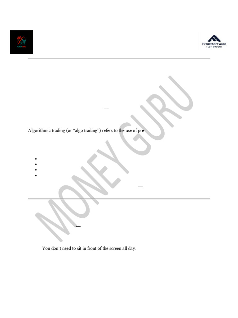 Introduction of Our Algo | PDF | Algorithmic Trading | Computing