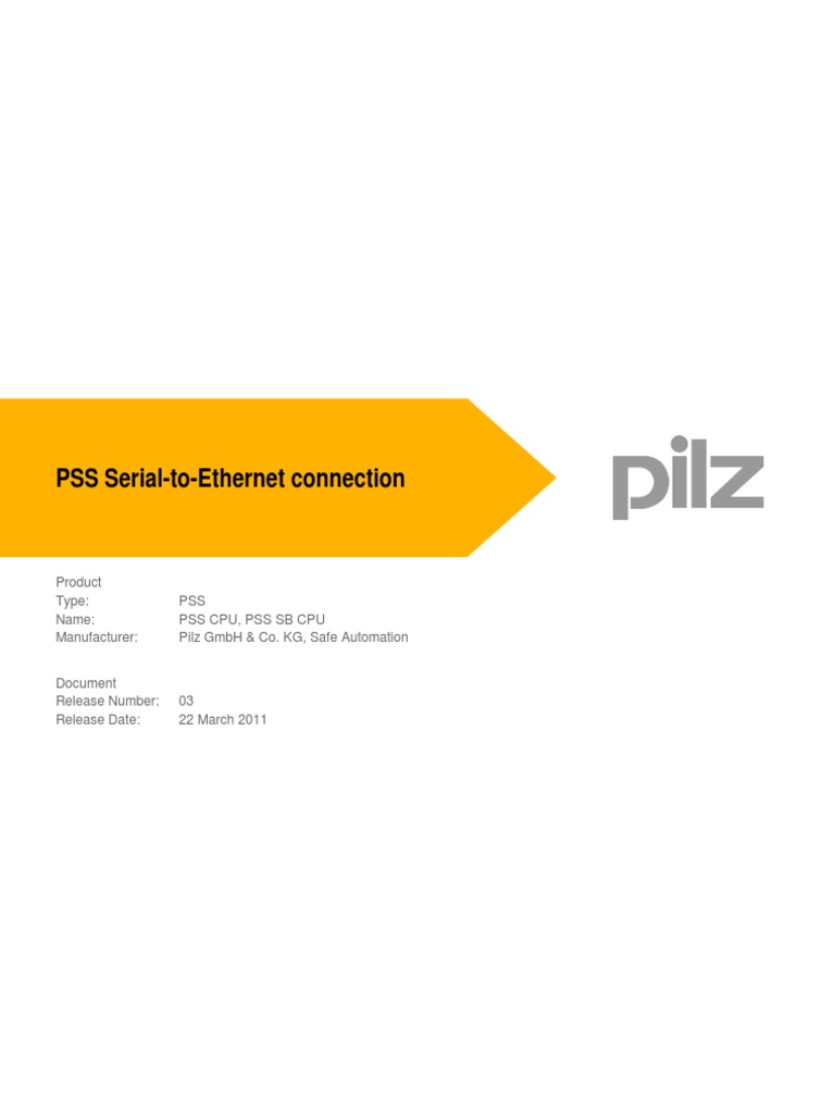 Pilz PSS Serial To Ethernet 1001962-En-03 | PDF | Virtual Private ...
