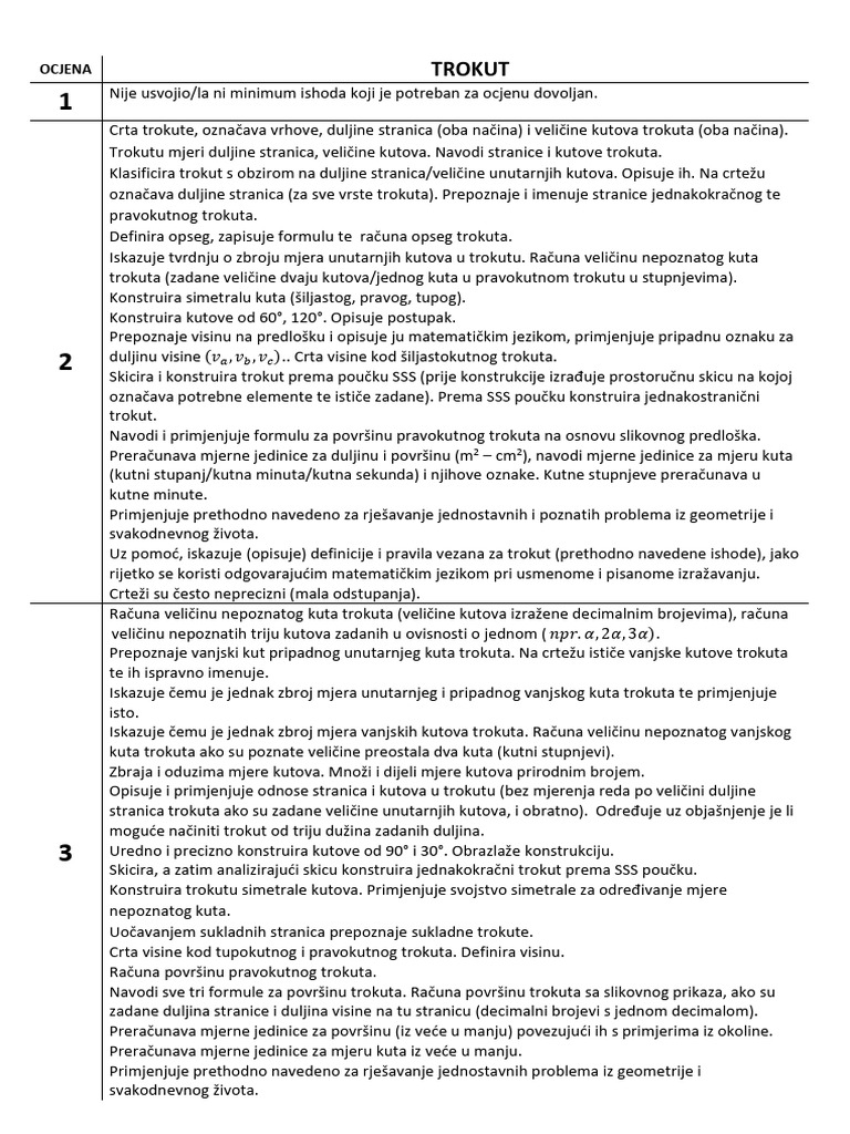 Trokut - Kriteriji Vrednovanja (1) | PDF