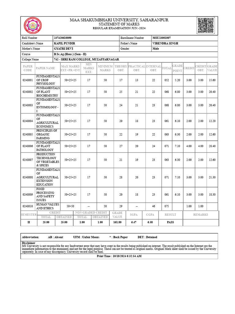 Result Print | PDF