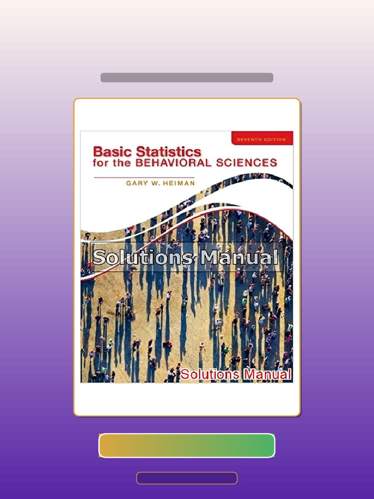 Test Bank of Basic Statistics For The Behavioral Sciences 7th Edition ...