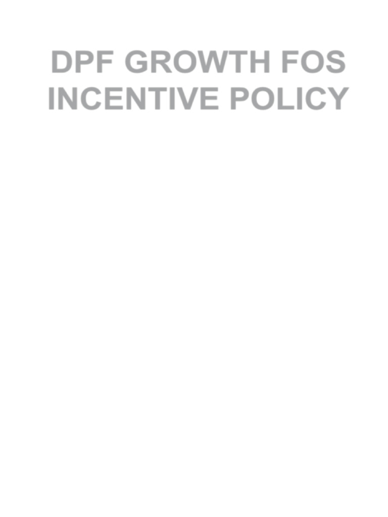 DPF Growth FOS Incentive Policy 2024 | PDF