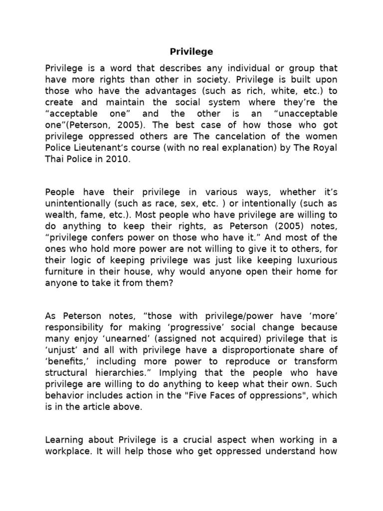 Privilege Actual | PDF